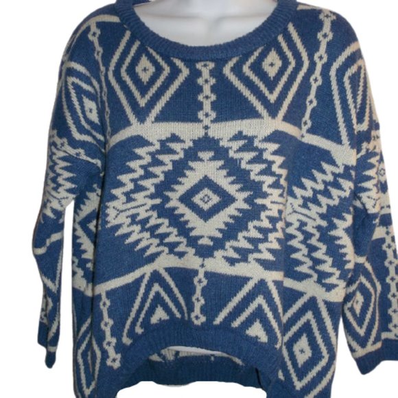 Sweaters | Unbranded Blue White Sweater Fits Small Medium New Nwot ...